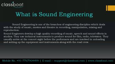 sound engineering courses in pune presentation | free to download