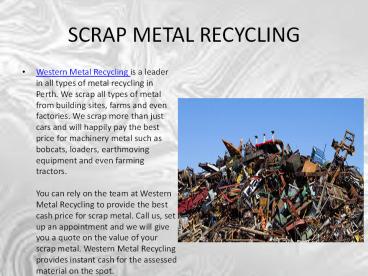 Scrap Metal Recycling Perth presentation | free to download