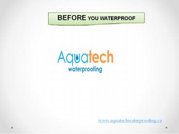 PPT – BEFORE YOU WATERPROOF PowerPoint presentation | free to download ...