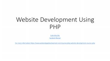 website development using PHP presentation | free to download