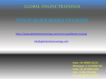 Intuit Quickbooks Training | Intuit Quickbooks certification Training ...