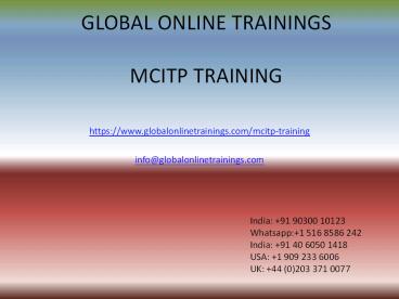 MCITP Training | MCITP Certification Online Course-GlobalOnlineTrainings presentation | free to ...
