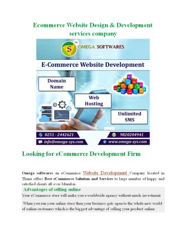 PPT – eCommerce Website Design & Development PowerPoint presentation ...