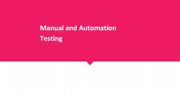 manual testing tutorial presentation | free to download