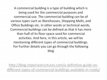 PPT – Types Of Commercial Buildings PowerPoint presentation | free to ...