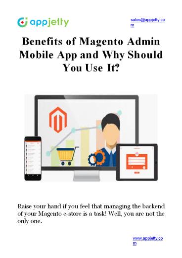 PPT – Benefits of Magento Admin Mobile App and Why Should You Use It ...