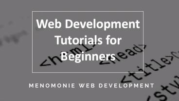 PPT – Web Development Tutorials for Beginners PowerPoint presentation ...