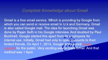 PPT – Complete Knowledge about Gmail PowerPoint presentation | free to ...