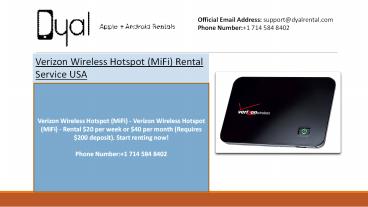 Verizon Wireless Hotspot (MiFi) Rental Service USA presentation | free ...