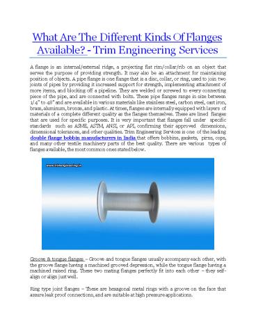 PPT – What Are The Different Kinds Of Flanges Available? - Trim Engineering Services PowerPoint ...