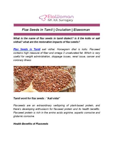 PPT – Flax Seeds in Tamil | Ovulation | Elawoman PowerPoint ...