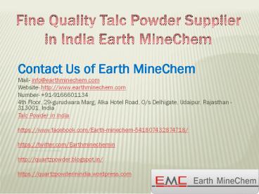 PPT – Best Supplier of Talc Powder in India PowerPoint presentation ...