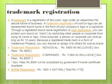 Trademark registration presentation | free to download