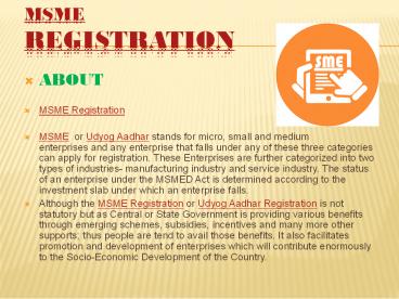 PPT – msme registration PowerPoint presentation | free to download - id ...