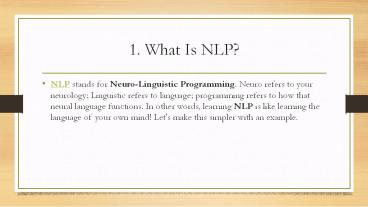 NLP Training presentation | free to download