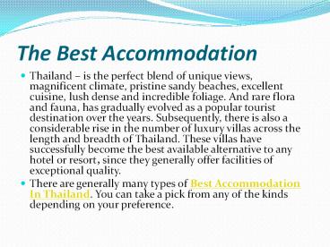 The Best Accommodation presentation | free to download