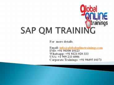 SAP QM training | SAP Quality Management online Course - GOT ...