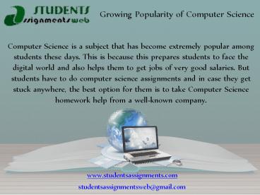 PPT – Computer Science Assignment PowerPoint presentation | free to ...