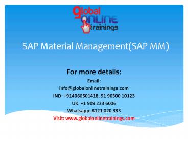 PPT – SAP MM Training | SAP Material Management Online Training - GOT ...