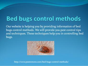 BED BUGS CONTROL METHODS presentation | free to download