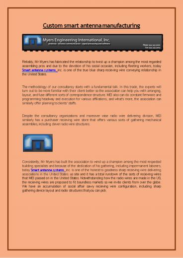 PPT – Custom smart antenna manufacturing PowerPoint presentation | free ...