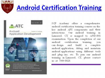 Android Certification Training presentation | free to download