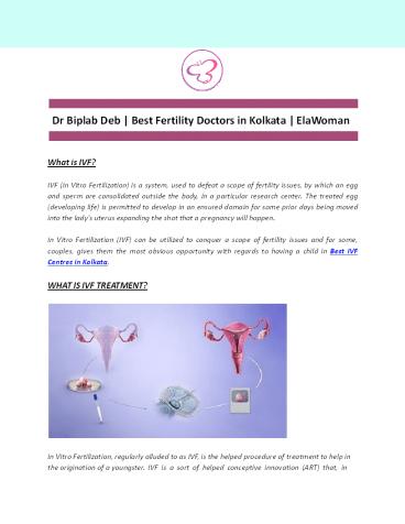 Dr Biplab Deb | Best Fertility Doctors in Kolkata | ElaWoman ...