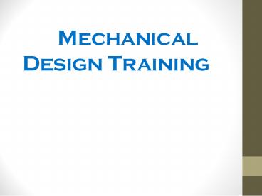 mechanical design training presentation | free to download