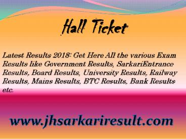 PPT – hall Ticket (1) PowerPoint presentation | free to download - id ...