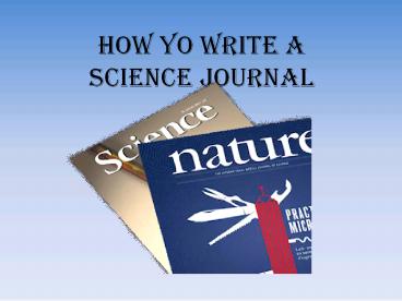 science journal presentation | free to download