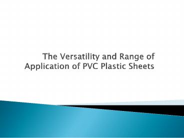 PPT – Application of PVC Plastic Sheets PowerPoint presentation | free ...