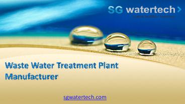 PPT – Waste Water Treatment (Sewage Treatment) PowerPoint presentation ...