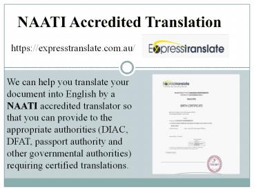 PPT – Naati Accredited Translator PowerPoint presentation | free to ...