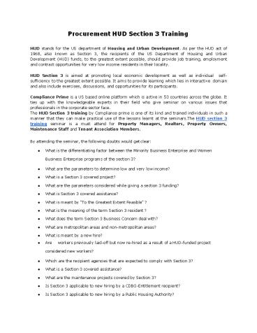 Procurement HUD Section 3 Training presentation | free to download