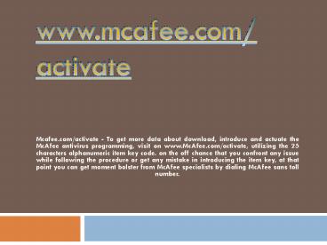 PPT – McAfee.com/activate | Enter Your 25-Digit Activation Code ...