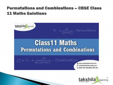 Permutations and Combinations – CBSE Class 11 Maths Solutions ...