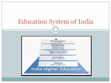 PPT – EDUCATION SYSTEM OF INDIA PowerPoint presentation | free to ...