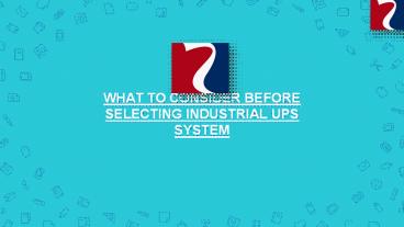 Industrial UPS System in India presentation | free to download