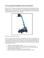 91 Telehandler PPTs View free & download | PowerShow.com