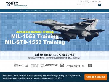 MIL-1553 Training, MIL-STD-1553 Training : Tonex.com presentation ...