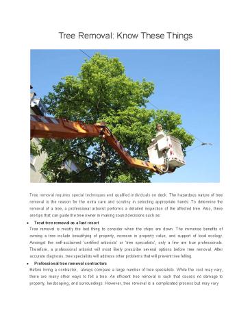 PPT – Tree Removal: Know These Things PowerPoint presentation | free to ...