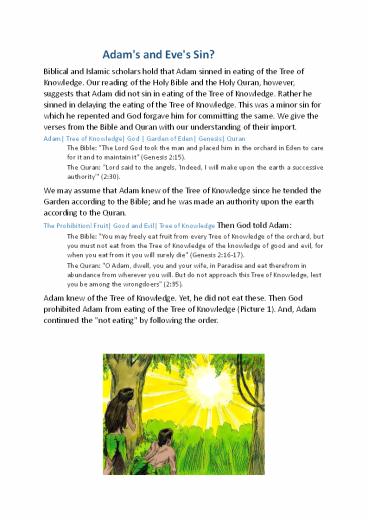 Adam’s and Eve’s Sin? presentation | free to download