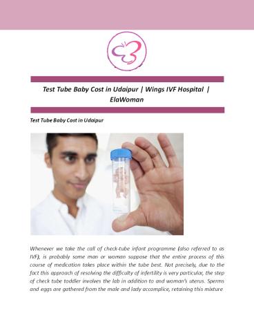 Test Tube Baby Cost in Udaipur | Wings IVF Hospital | ElaWoman ...