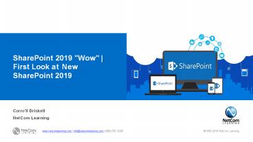 Recorded IT Webinar: First Look at new SharePoint 2019 presentation ...