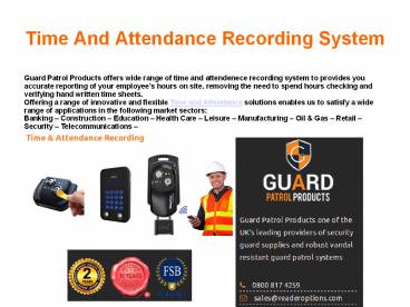 Time & Attendance Recording presentation | free to download