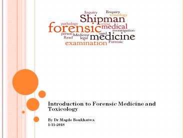 introduction forensic medicine presentation | free to download