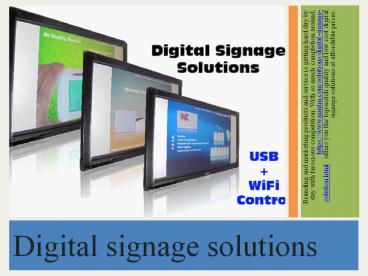 Digital signage solutions presentation | free to download