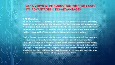 PPT – SAP PPT PowerPoint presentation | free to download - id: 8c57f2-YjFjN