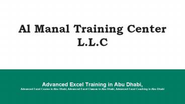 PPT – Advanced Excel Training Institute in Abu Dhabi PowerPoint ...