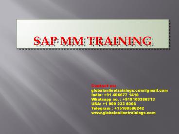 SAP MM training | SAP MM online training – Globalonlinetrainings ...